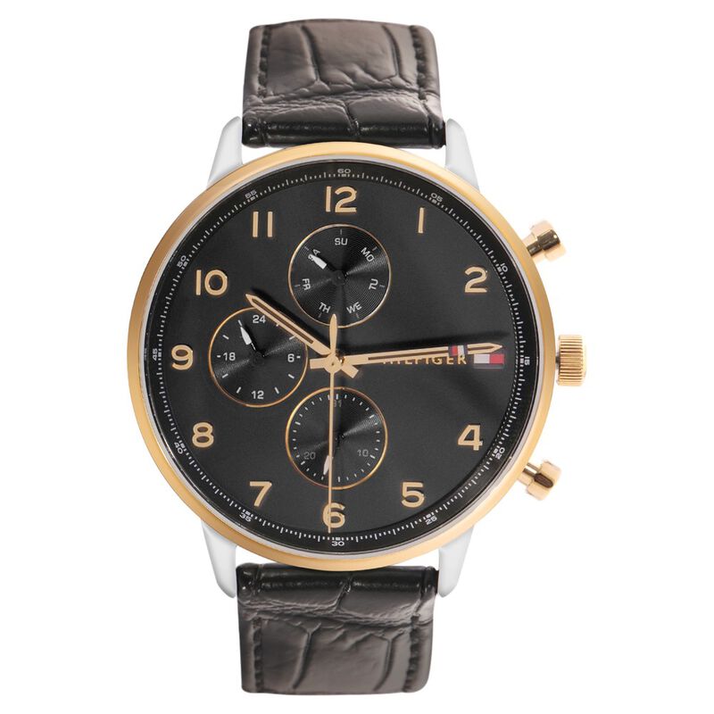Buy Online Tommy Hilfiger Multifunction Black Dial Watch for Men ...
