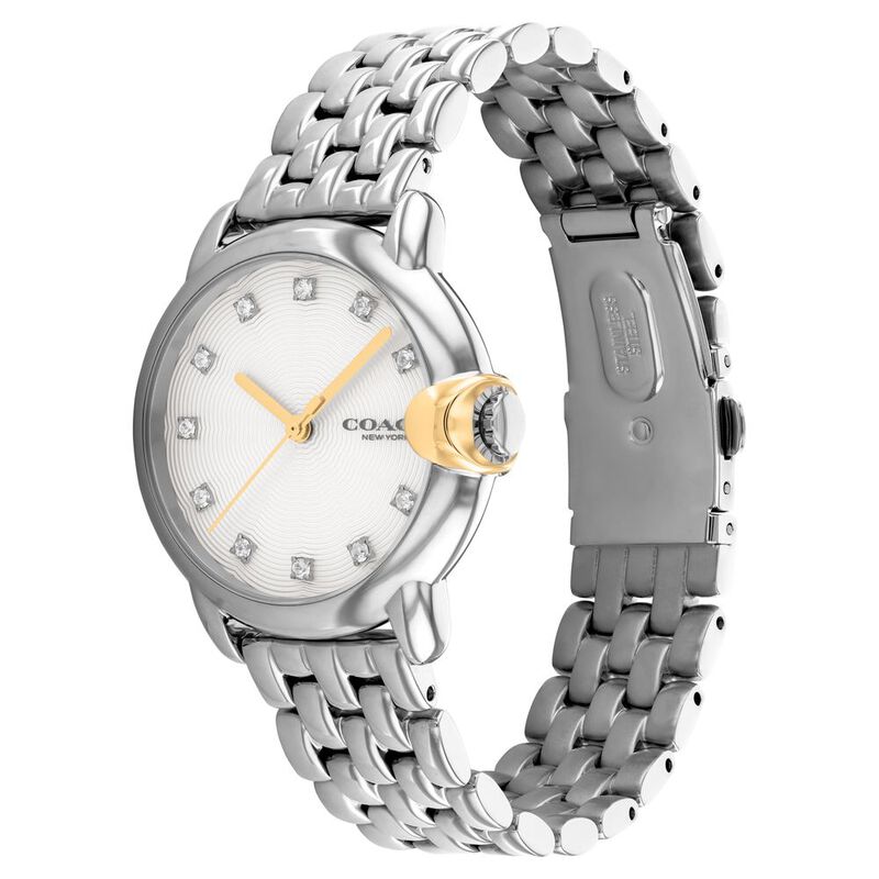 Buy Online Coach Quartz Analog White Dial Stainless Steel Strap Watch ...
