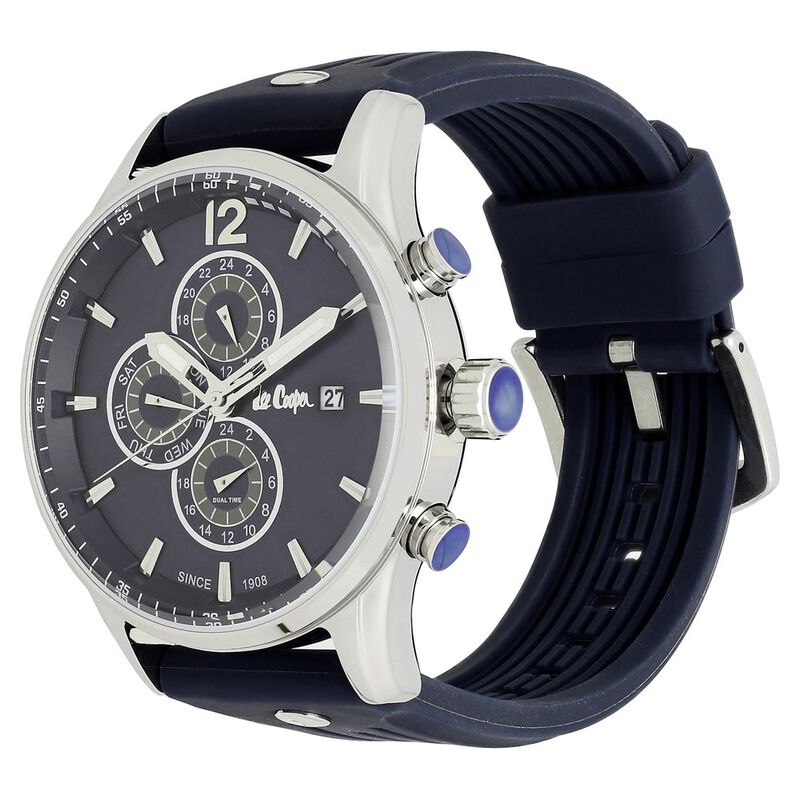 Buy Online Lee Cooper Quartz Analog Blue Dial Silicone Strap Watch for ...