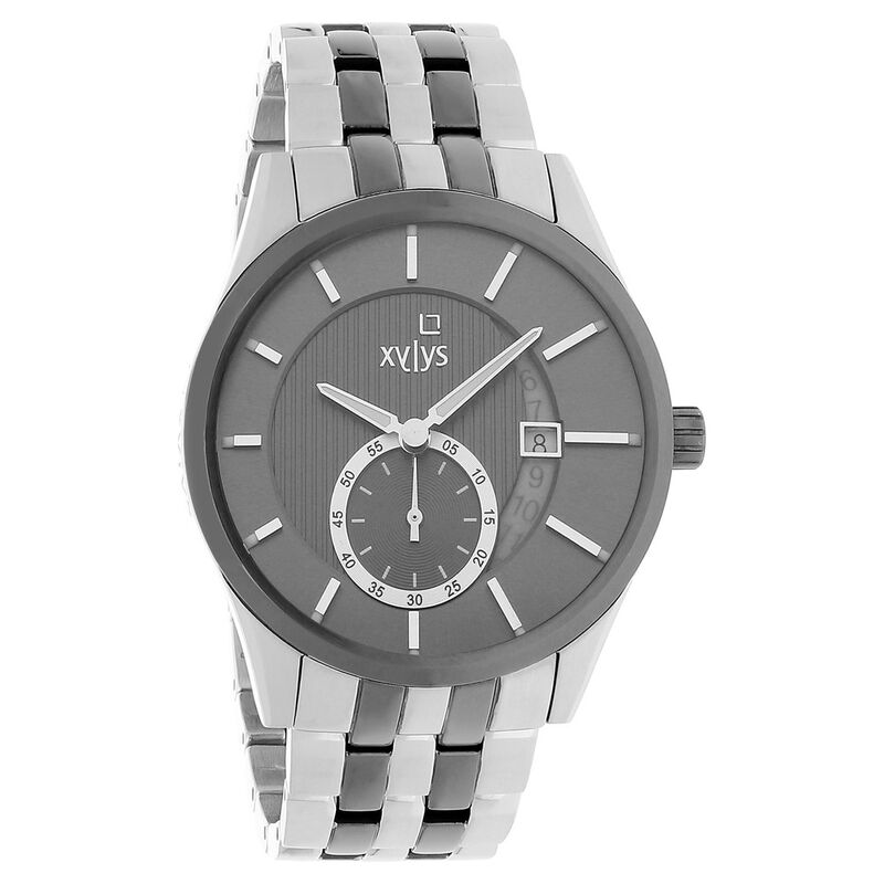 Buy Online Xylys Quartz Analog with Date Grey Dial Stainless Steel ...