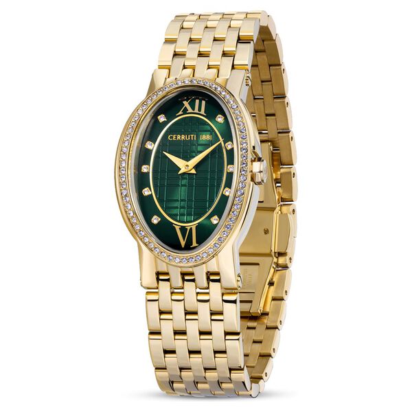 Buy Online Cerruti 1881 Quartz Analog Green Dial Stainless Steel Strap ...