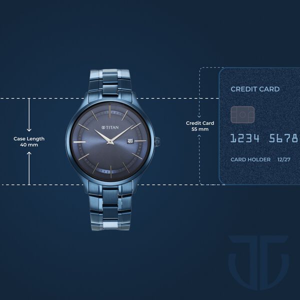 Buy Online Titan Classique Slimline Blue Dial Quartz Analog with Date ...