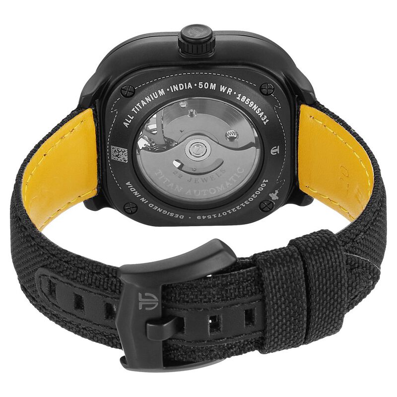 Buy Online Titan Octane Aerobatics Black Dial Automatic Fabric Strap ...
