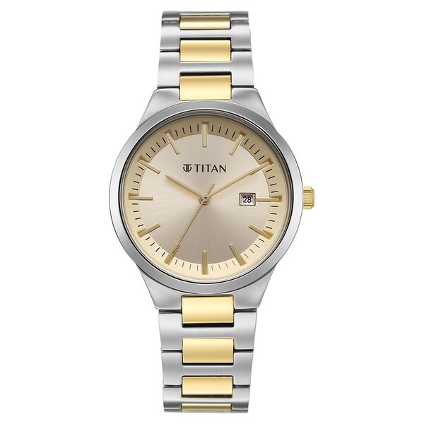Buy Online Titan Workday Wonders Quartz Analog Champagne Dial Two Toned ...