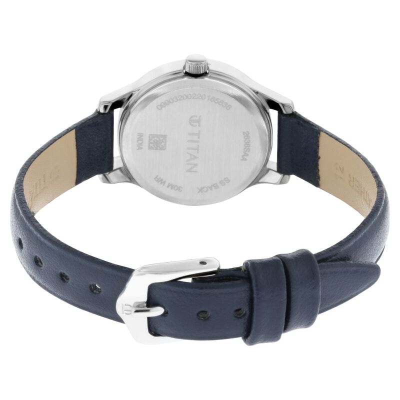 Buy Online Titan Quartz Analog Silver Dial Leather Strap Watch for ...