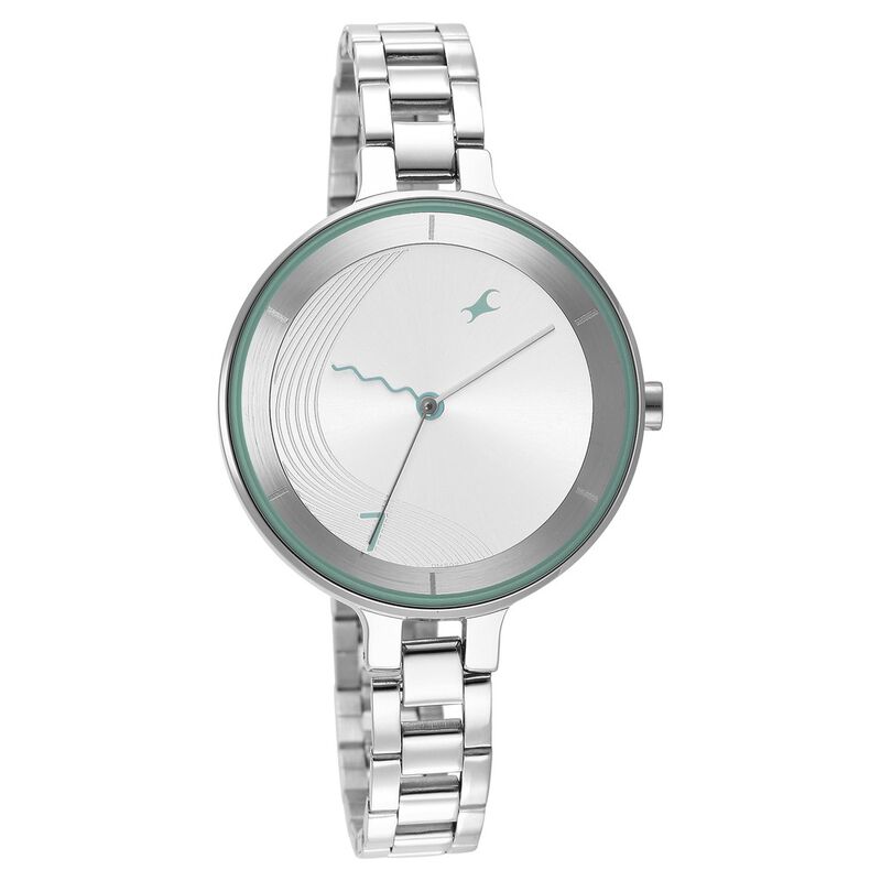 Buy Online Fastrack Stunners Quartz Analog Silver Dial Metal Strap ...