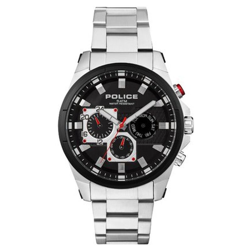 Buy Online Police Quartz Multifunction Black Dial Metal Strap Watch for ...