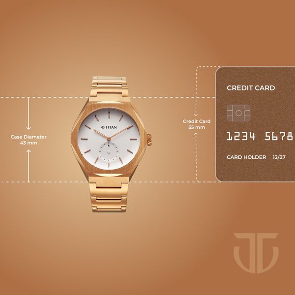 Buy Online Titan Contour Analog with Small Second and White Dial Rose ...