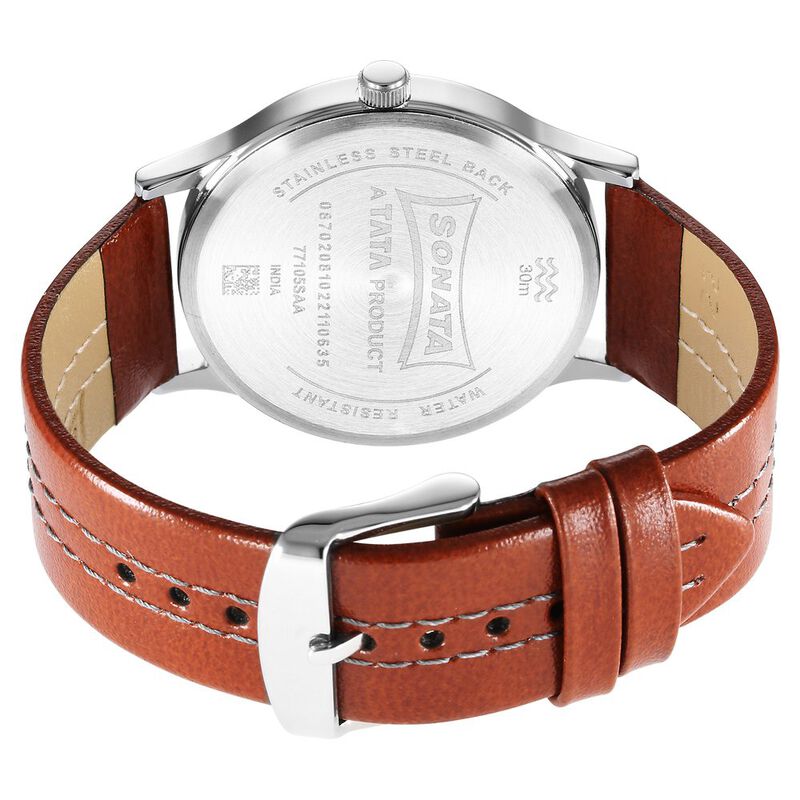 Buy Online Sonata RPM Blue Dial Leather Strap Watch for Men - 77105sl08 ...