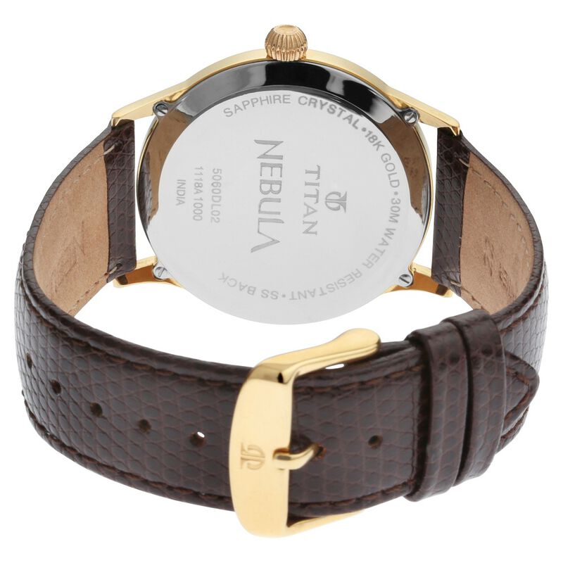 Buy Online Titan Nebula Quartz Analog 18 Karat Solid Gold Watch for Men ...