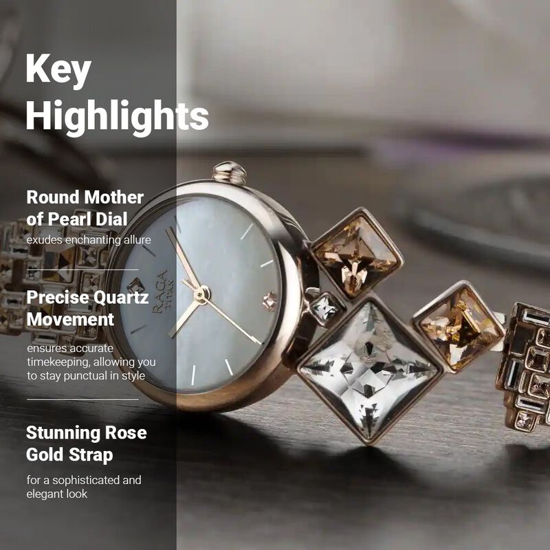 Buy Online Titan Raga Cocktails Mother of Pearl Dial Women Watch With ...