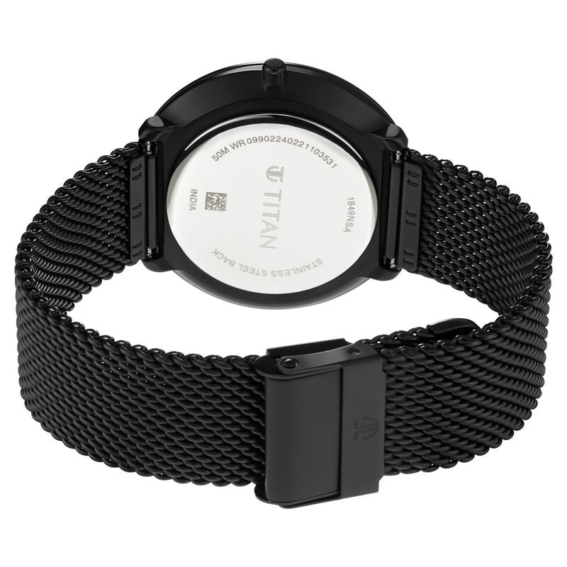 Buy Online Titan Minimals White Analog with Date Stainless Steel Strap ...