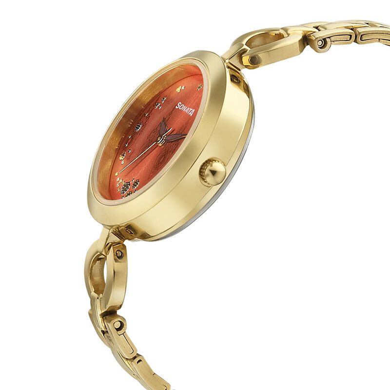 Buy Online Sonata Wedding Brown Dial Women Watch With Stainless Steel ...
