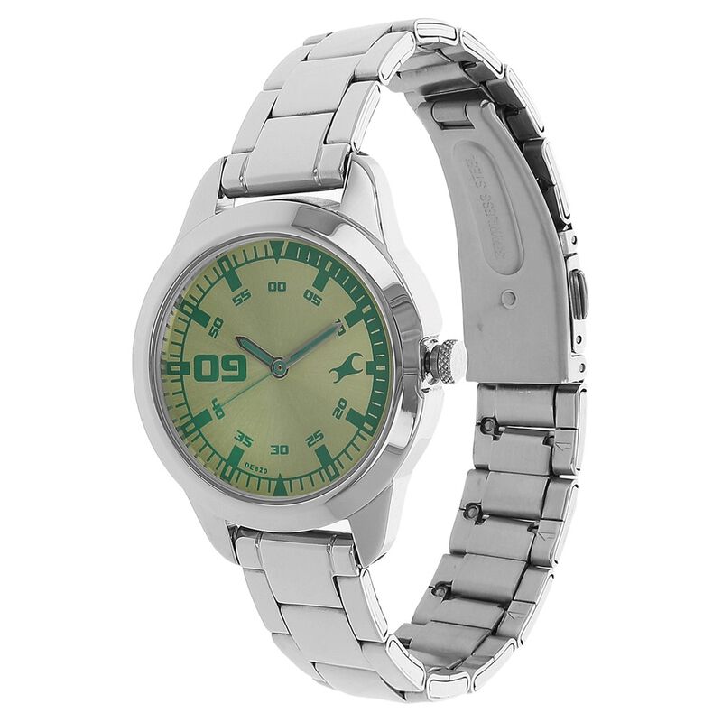 Buy Online Fastrack Quartz Analog Green Dial Metal Strap Watch for ...