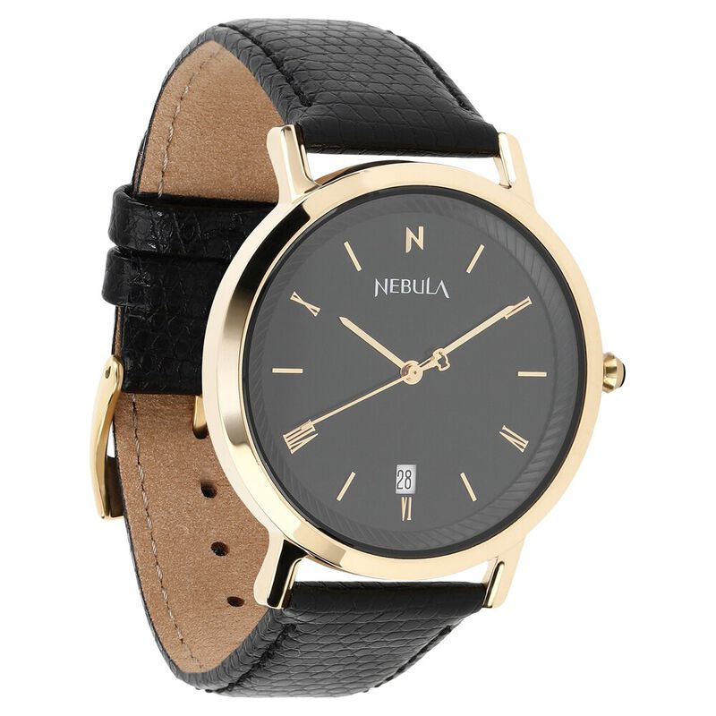 Buy Online Titan Nebula Quartz Analog with Date 18 Karat Solid Gold ...