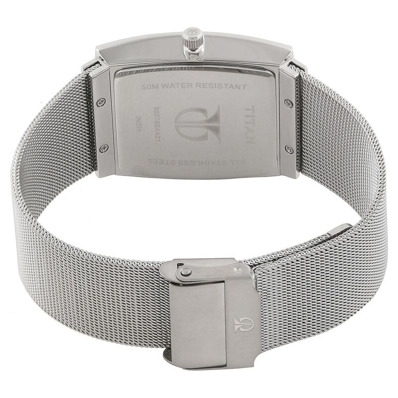 Buy Online Titan Quartz Analog with Date Black Dial Stainless Steel ...