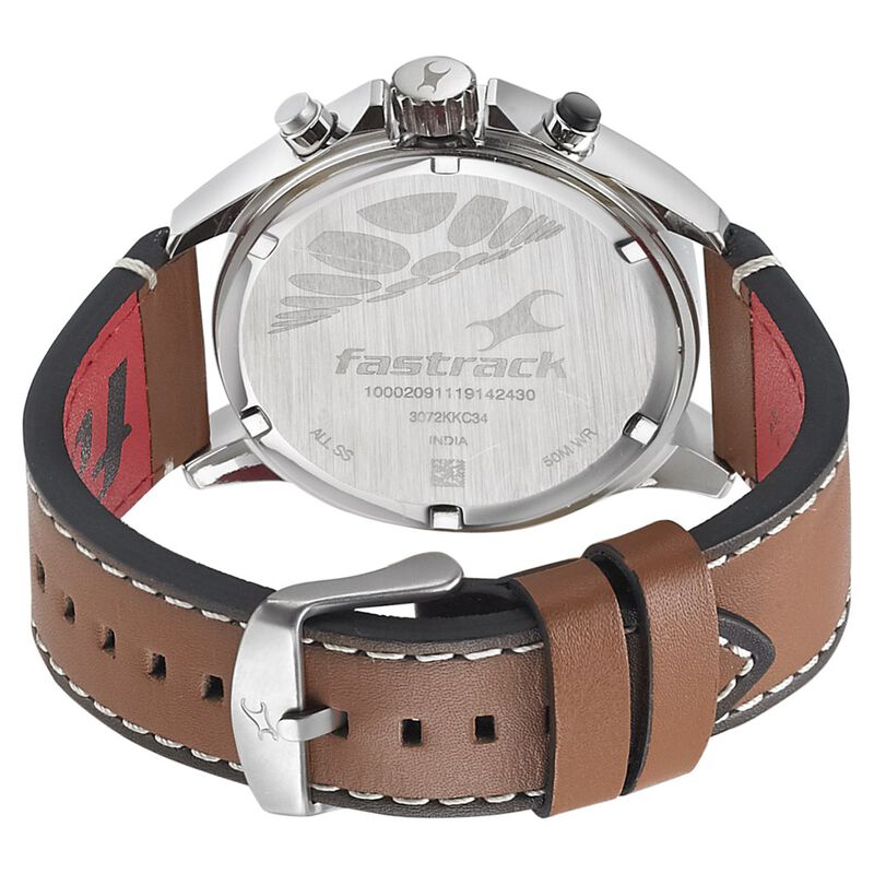 Buy Online Fastrack Hitlist Quartz Chronograph White Dial Leather Strap ...