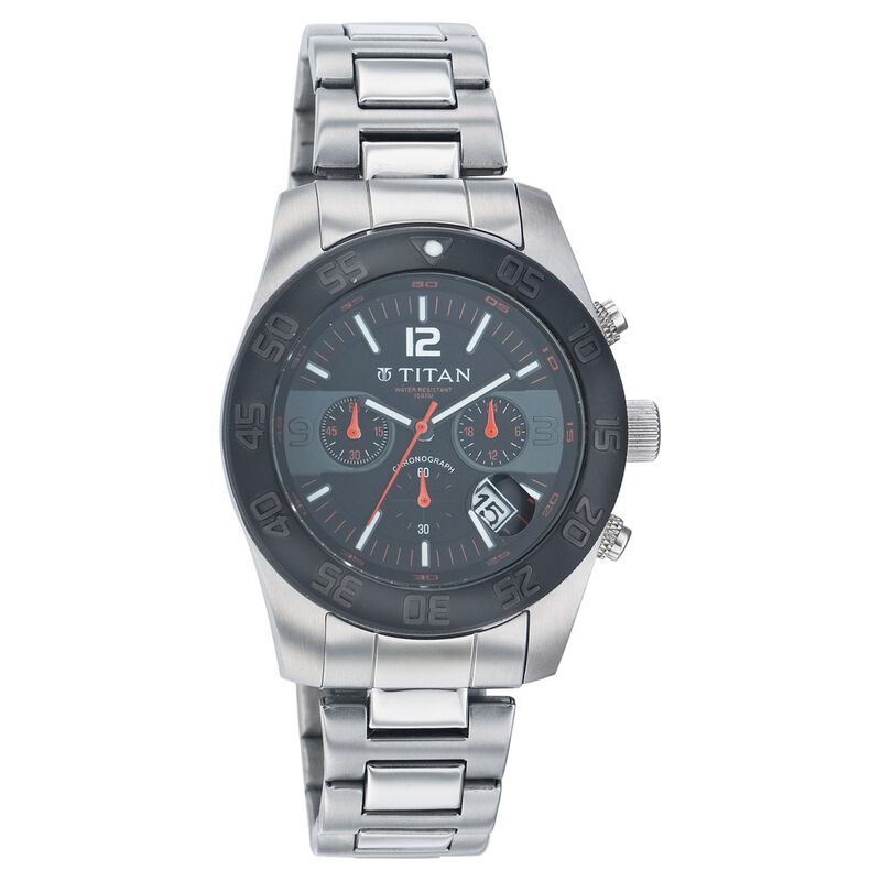 Buy Online Titan Quartz Chronograph Black Dial Watch for Men ...