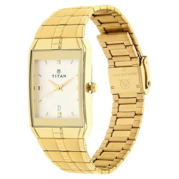 Buy Online Titan Analog with Date Silver Dial Metal Strap watch for Men ...