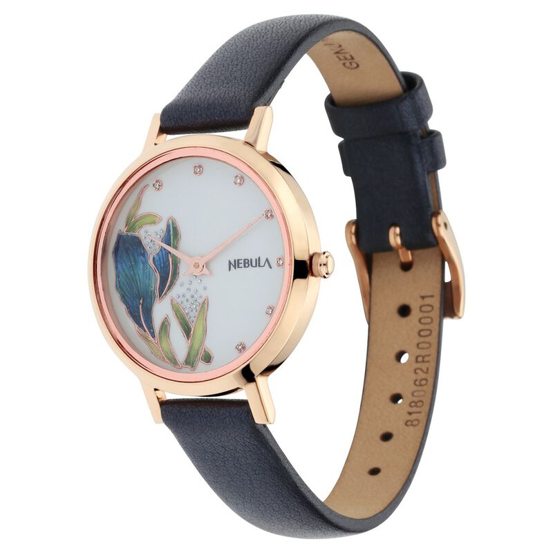 Buy Online Nebula Quartz Analog White Dial 18 Karat Gold Strap Watch ...