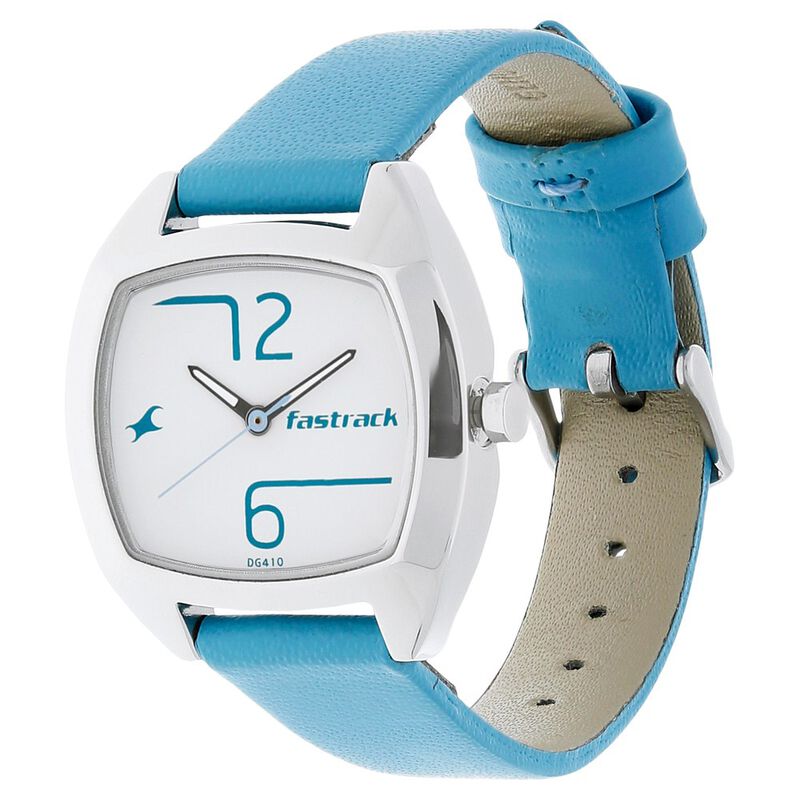 Buy Online Fastrack Bare Basics Quartz Analog White Dial Leather Strap ...