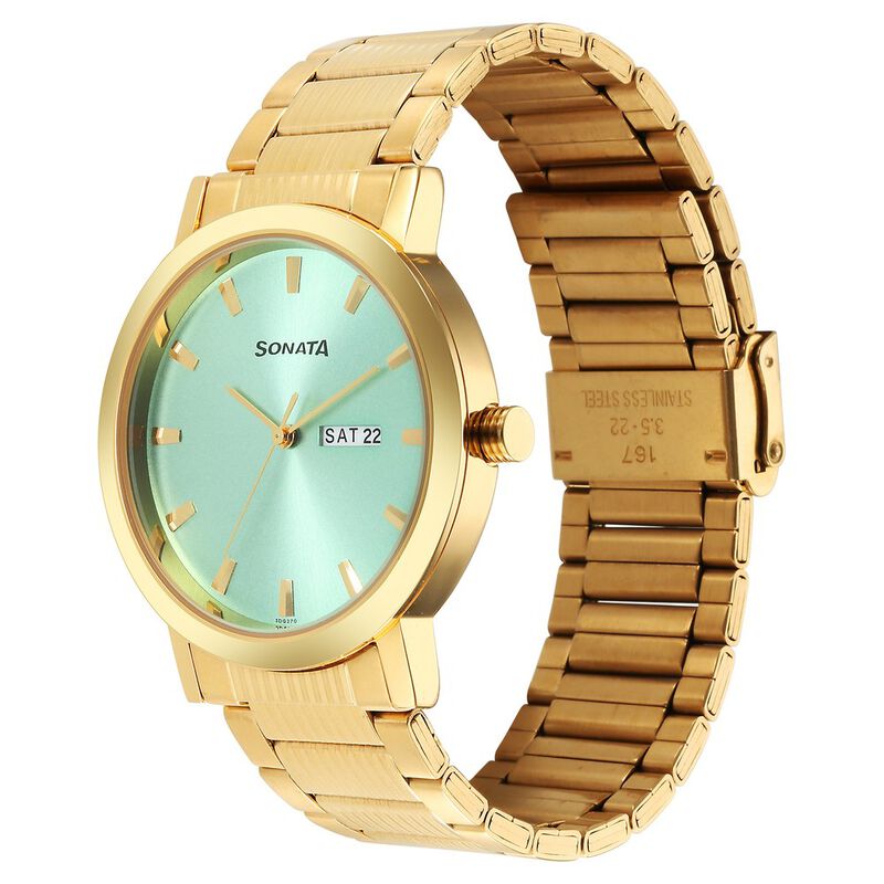 Buy Online Sonata Utsav Quartz Analog with Day and Date Green Dial ...