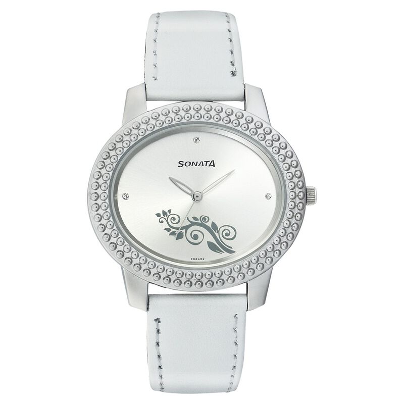 Buy Online Sonata Quartz Analog Silver Dial Strap Watch for Women ...