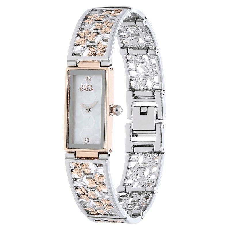 Buy Online Titan Raga Weaves Mother of Pearl Dial Analog Stainless ...