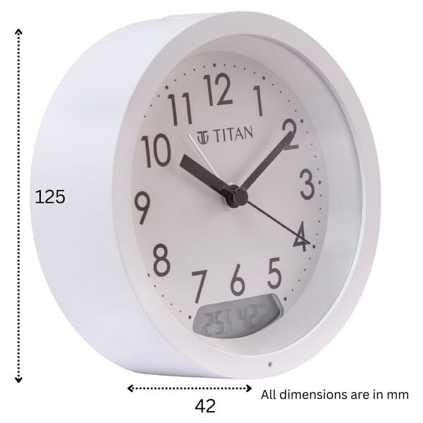 Buy Online Titan Alarm Clock - Analog Round Table Clock With Digital ...
