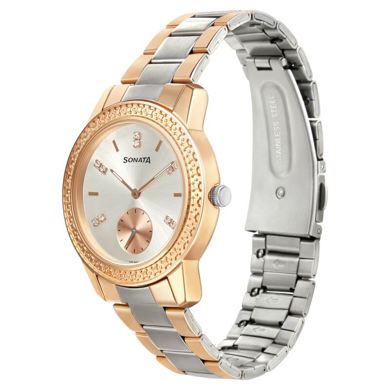 Buy Online Sonata Multifunctions Silver Dial Women Watch With Metal ...