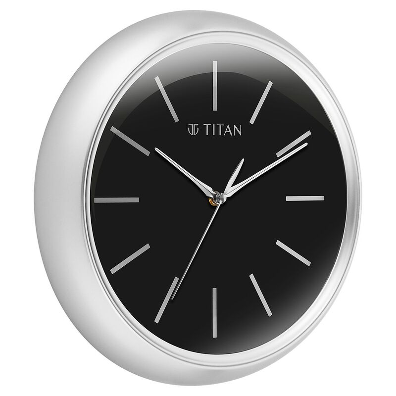 Buy Online Titan Classic Balck Colour Wall Clock with Silent Sweep 34 x ...
