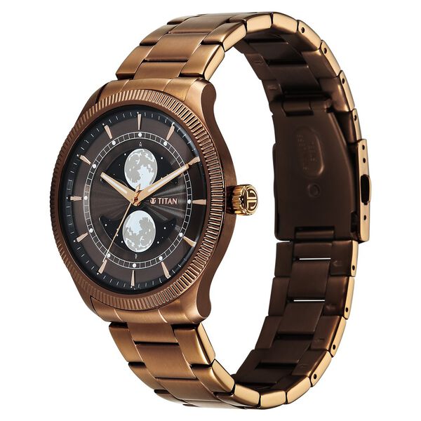 Buy Online Titan Stellar Analog with Dual Moon Phase and Brown Dial IP ...