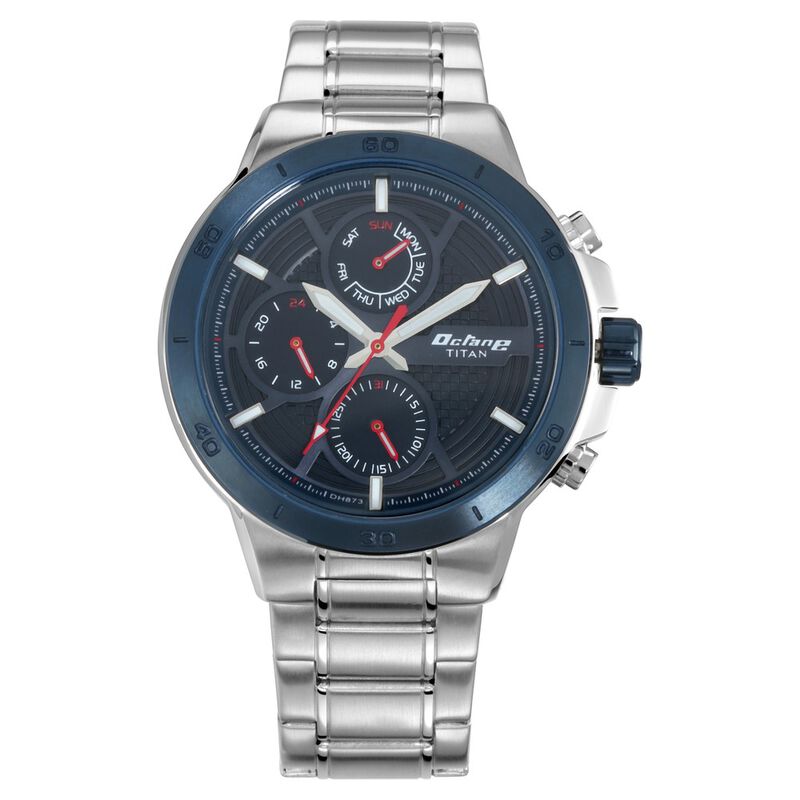 Buy Online Titan Quartz Chronograph Black Dial Stainless Steel Strap ...