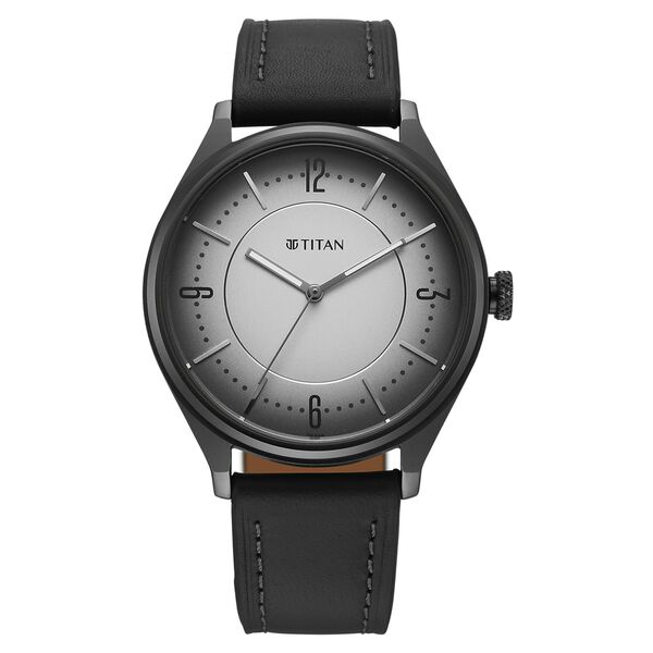 Buy Online Titan Neo Basics Analog with Gray Dial Gray Leather Strap ...