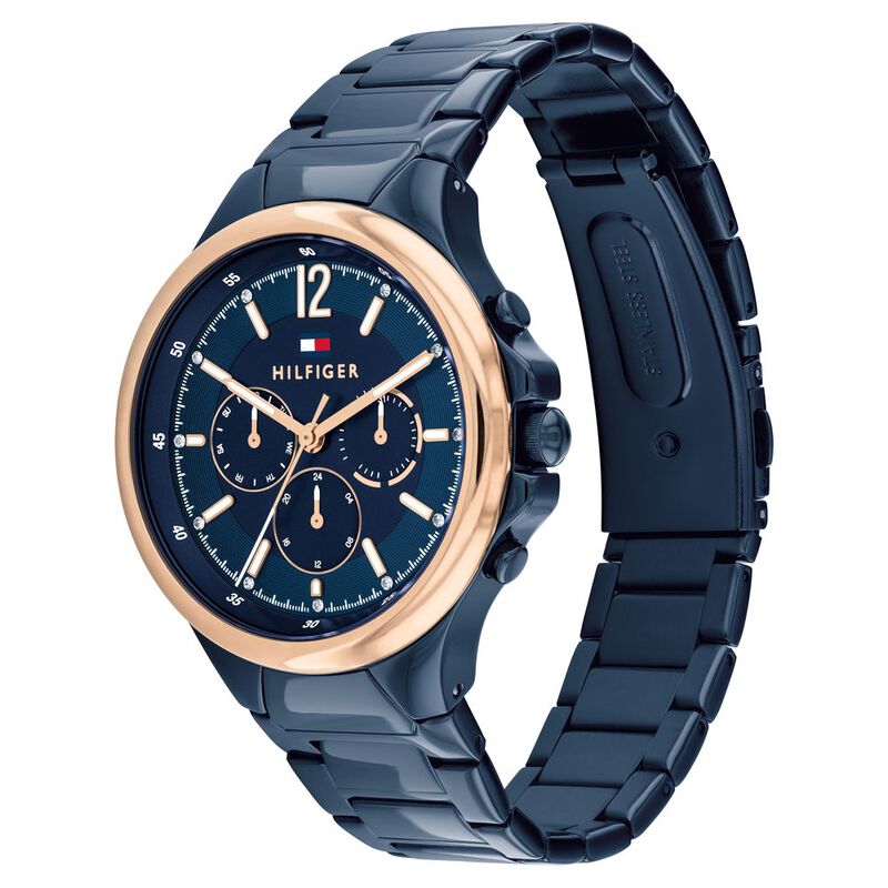 Buy Online Tommy Hilfiger Blue Dial Blue Stainless Steel Strap Watch ...