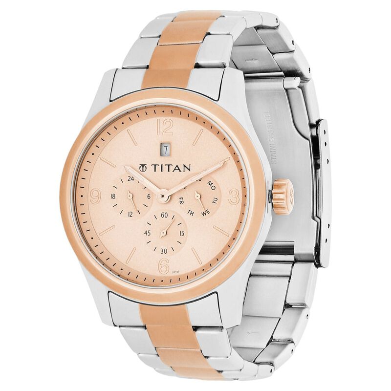 Buy Online Titan Quartz Analog with Date Rose Gold Dial Watch for Men ...