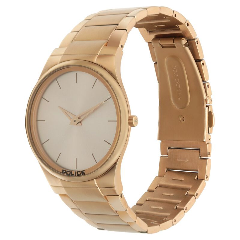 Buy Online Police Quartz Analog Rose Gold Dial Stainless Steel Strap ...
