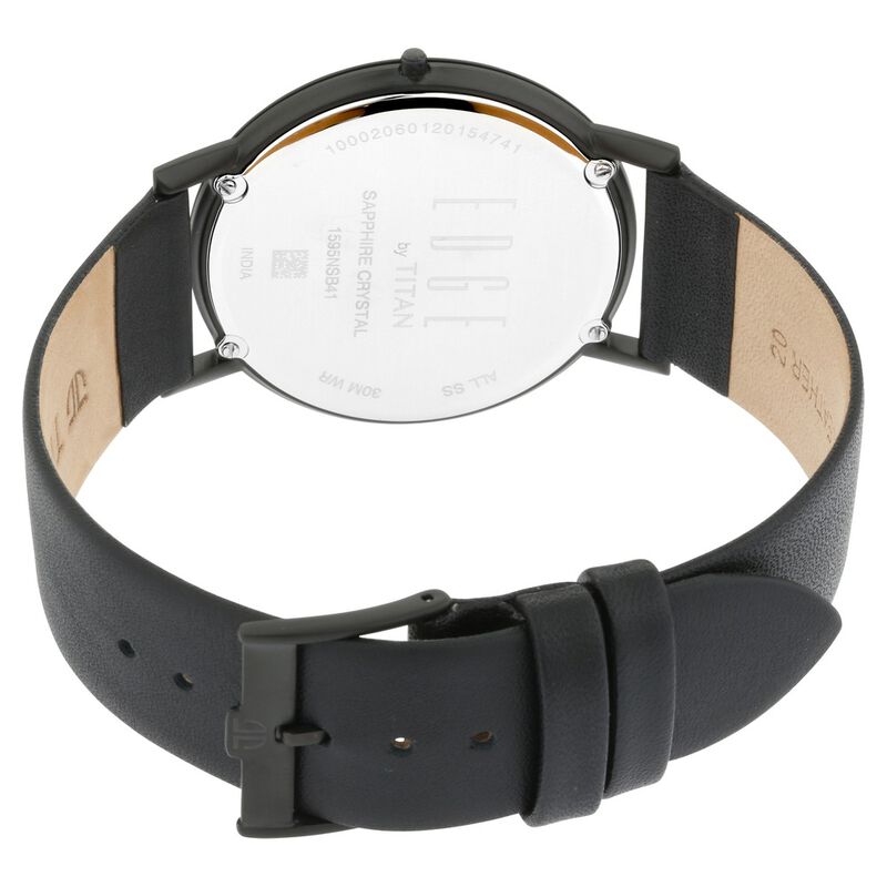 Buy Online Titan Edge Black Dial Quartz Leather Strap Watch for Men ...