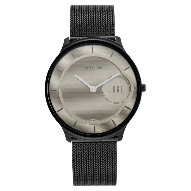 Buy Online Titan Edge Baseline Beige Analog Stainless Steel Strap watch ...