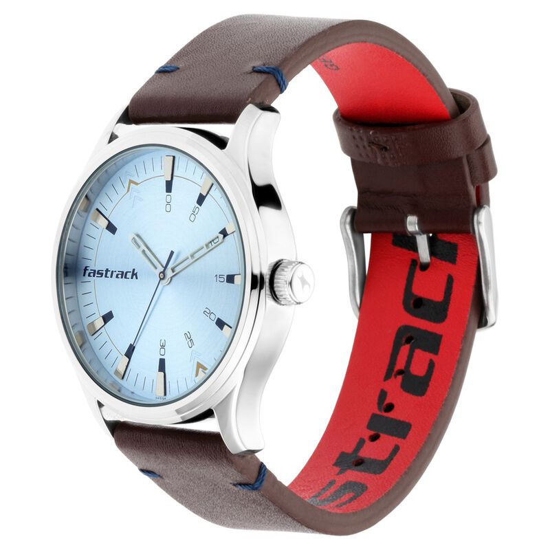 Buy Online Fastrack I Love Me Quartz Analog Blue Dial Leather Strap ...