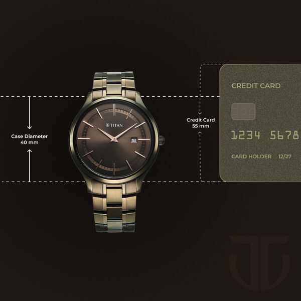 Buy Online Titan Clasique Slim Quartz Analog with Date Brown Dial With ...