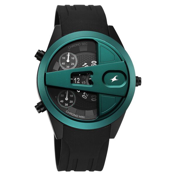 Buy Online Fastrack Overdrive Chronograph Micromotor Black Dial Black ...