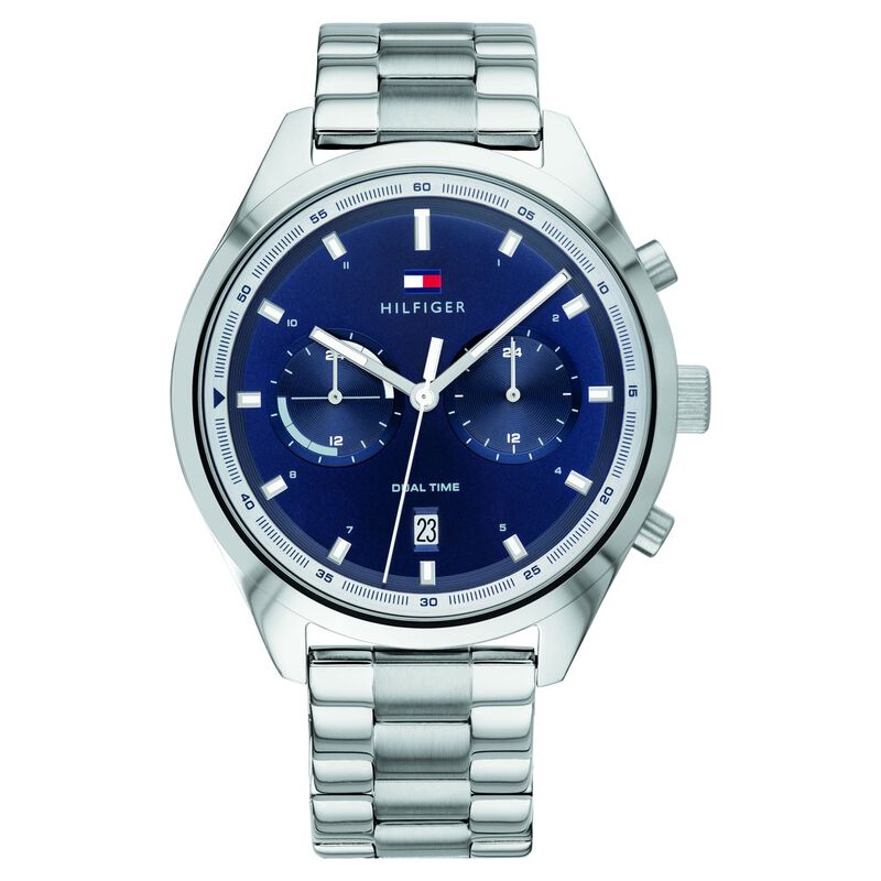 Buy Online Tommy Hilfiger Quartz Multifunction Blue Dial Stainless ...