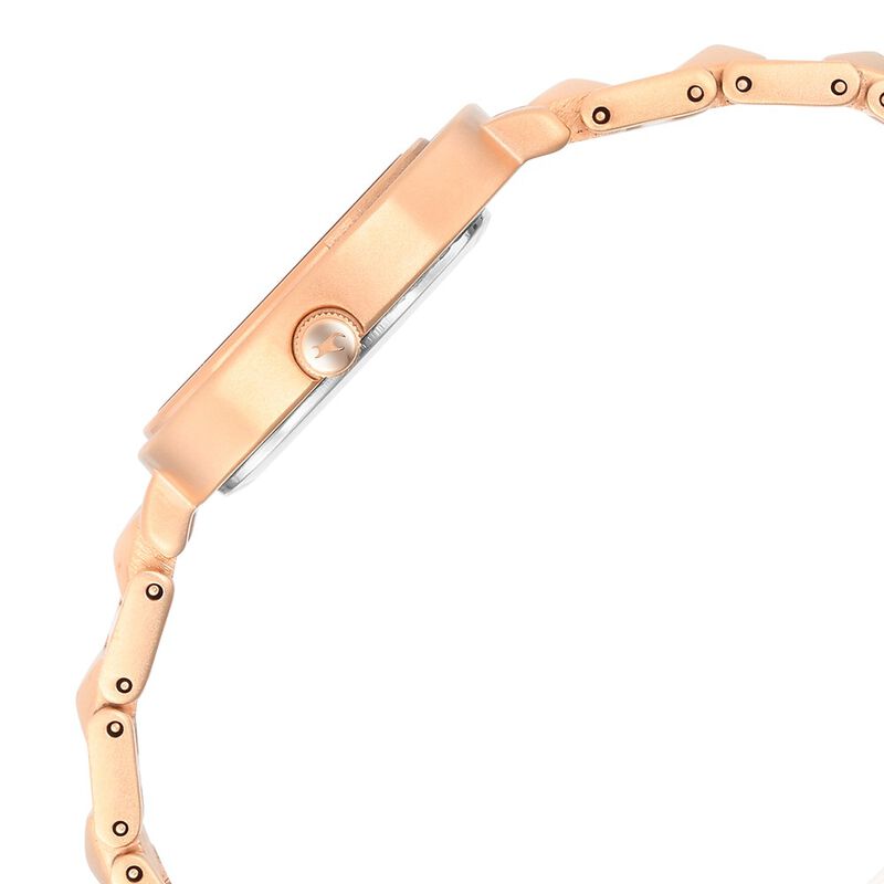 Buy Online Fastrack Opulence Quartz Analog Rose Gold Dial Metal Strap ...