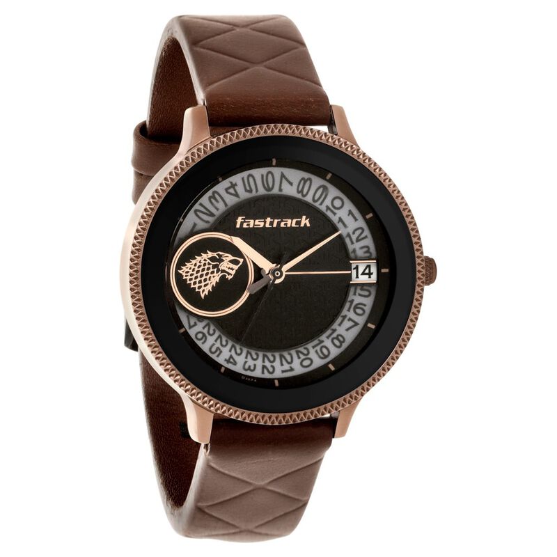 Buy Online Fastrack Game Of Thrones Quartz Analog Black Dial Leather ...