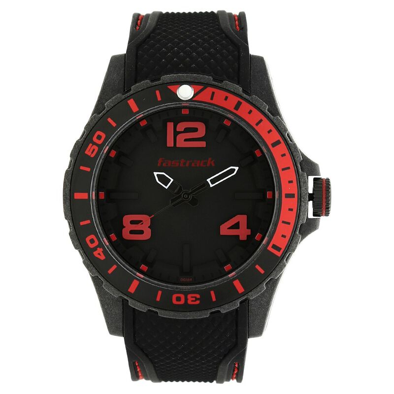 Buy Online Fastrack Light Weight Quartz Analog Black Dial Silicone ...