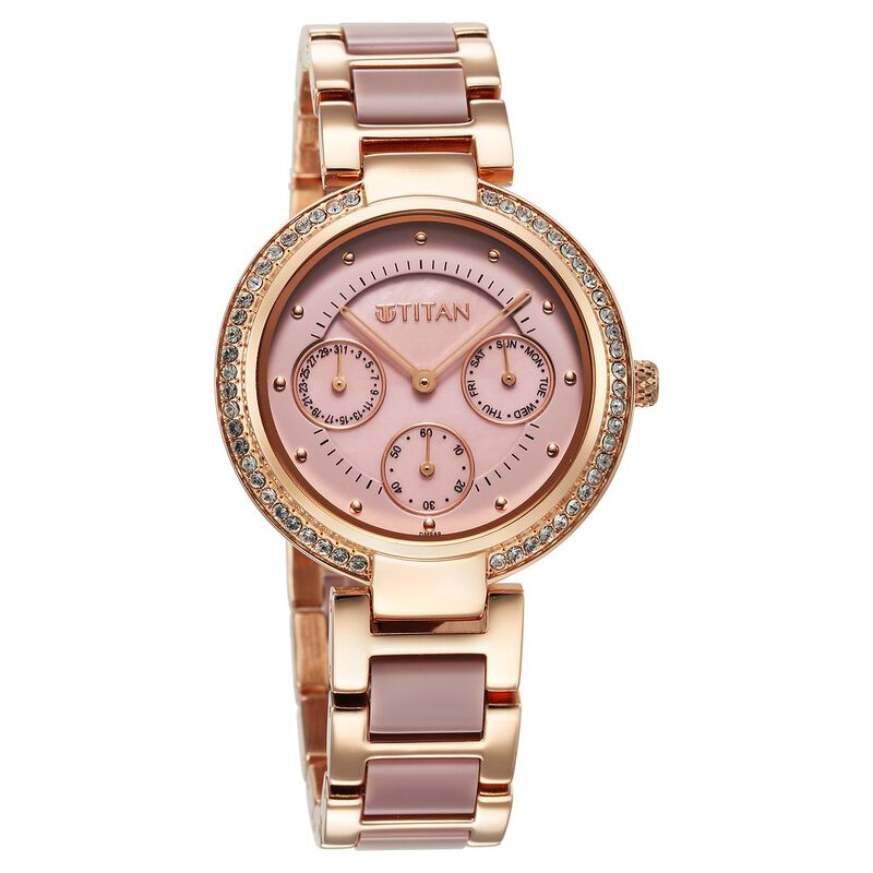 Buy Online Titan Acetate Mother Of Pearl Quartz Multifunction Strap