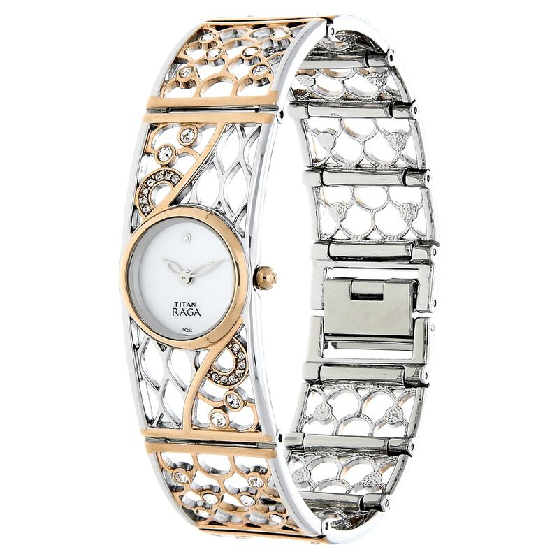 Buy Online Titan Raga White Dial Women Watch With Metal Strap ...