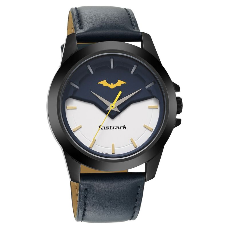 Buy Online Fastrack Batman Quartz Analog Blue Dial Leather Strap Watch ...