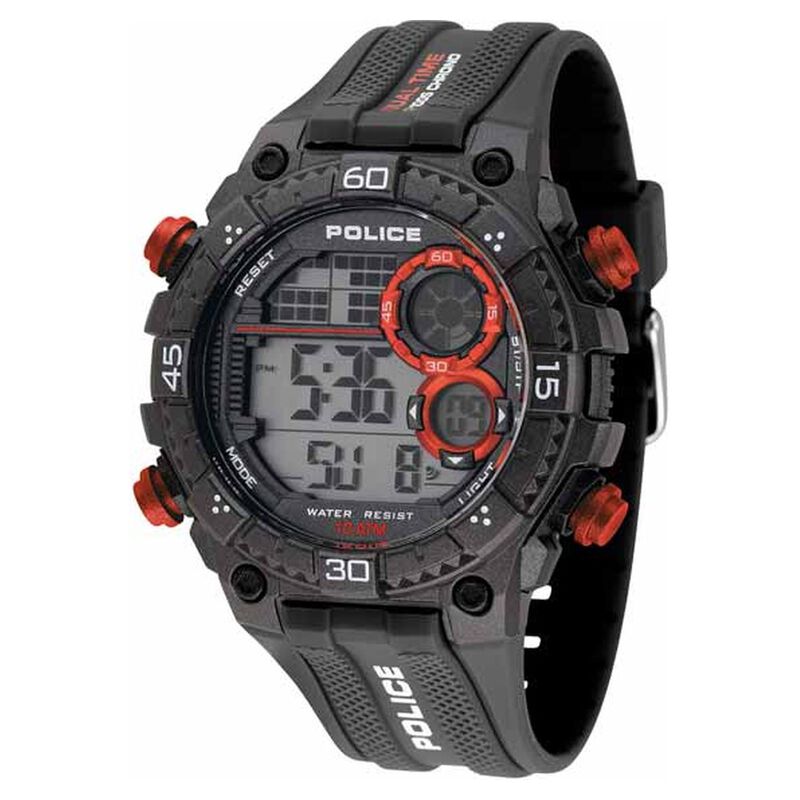Buy Online Police Digital Dial Black Rubber Strap Watch for Men ...